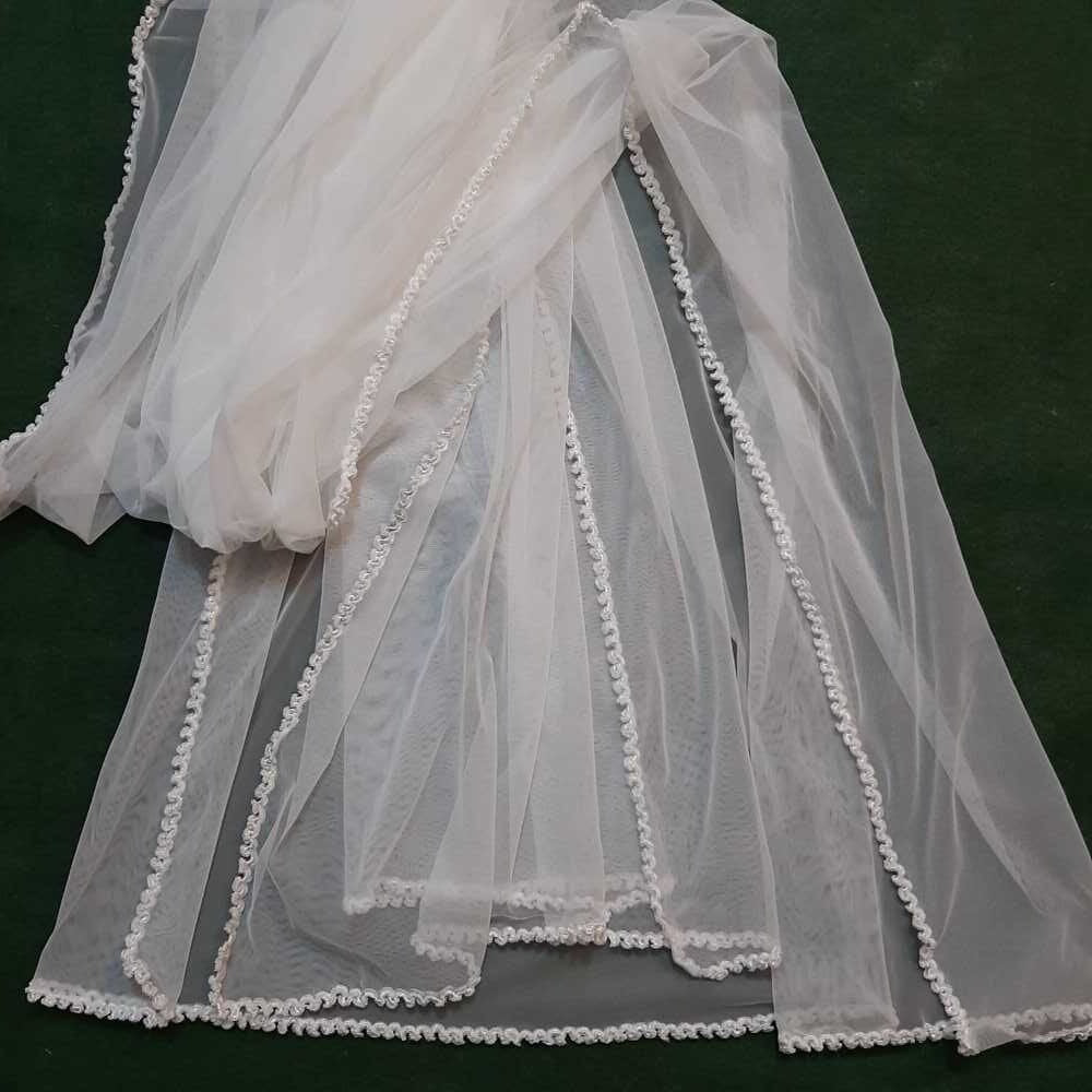 Net Dupatta With 4 Sided Qureshia - White - ZD825 – ZARDI
