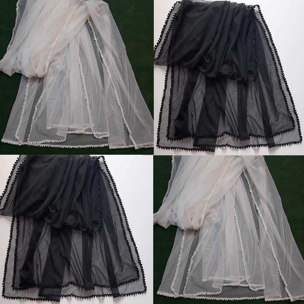 Net Dupatta With 4 Sided Qureshia - White - ZD825 – ZARDI